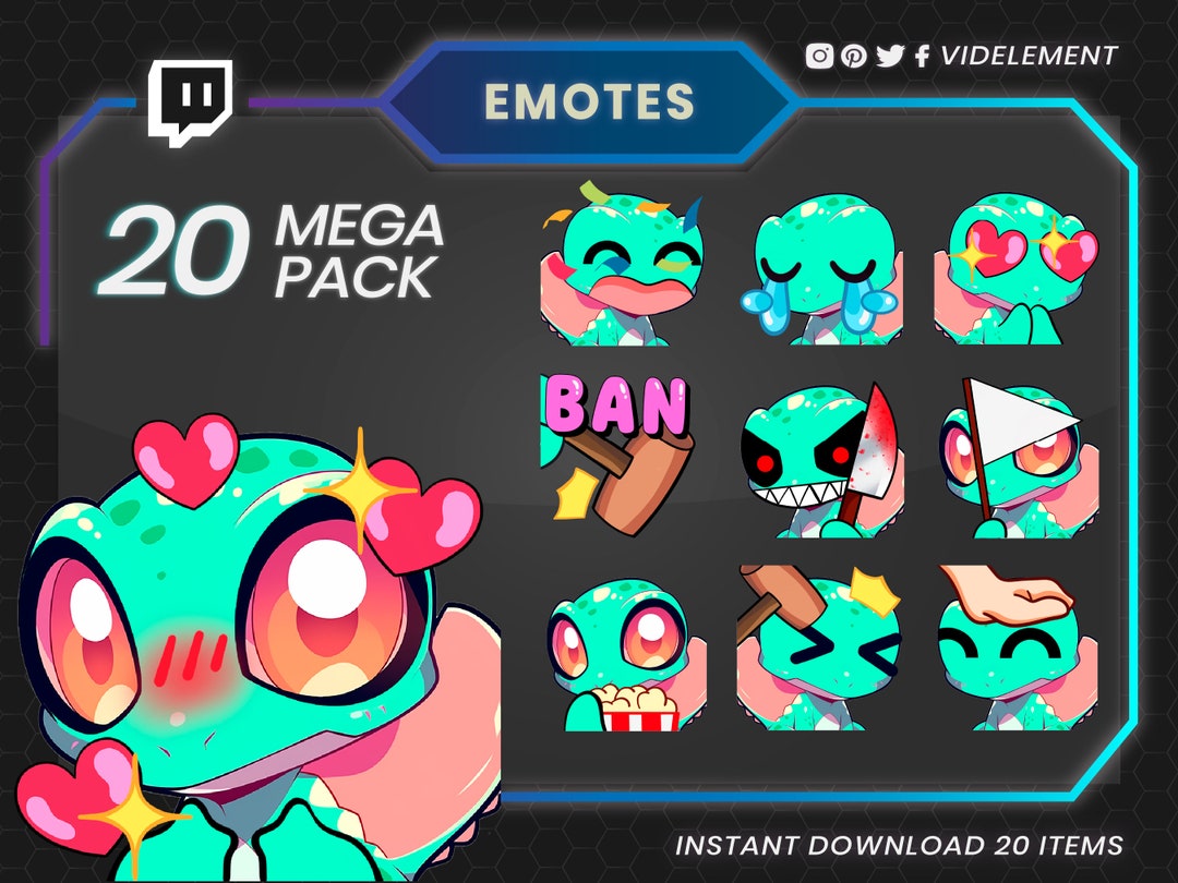 20 Twitch Emotes Celebrating the Sleek Style of Chibi Lizards | Twitch ...
