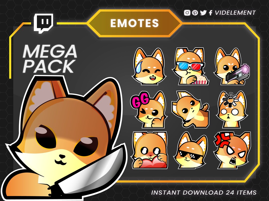 Twitch Emotes, Cute Emotes, Fox Emotes, Anime Twitch Emotes, Champion ...