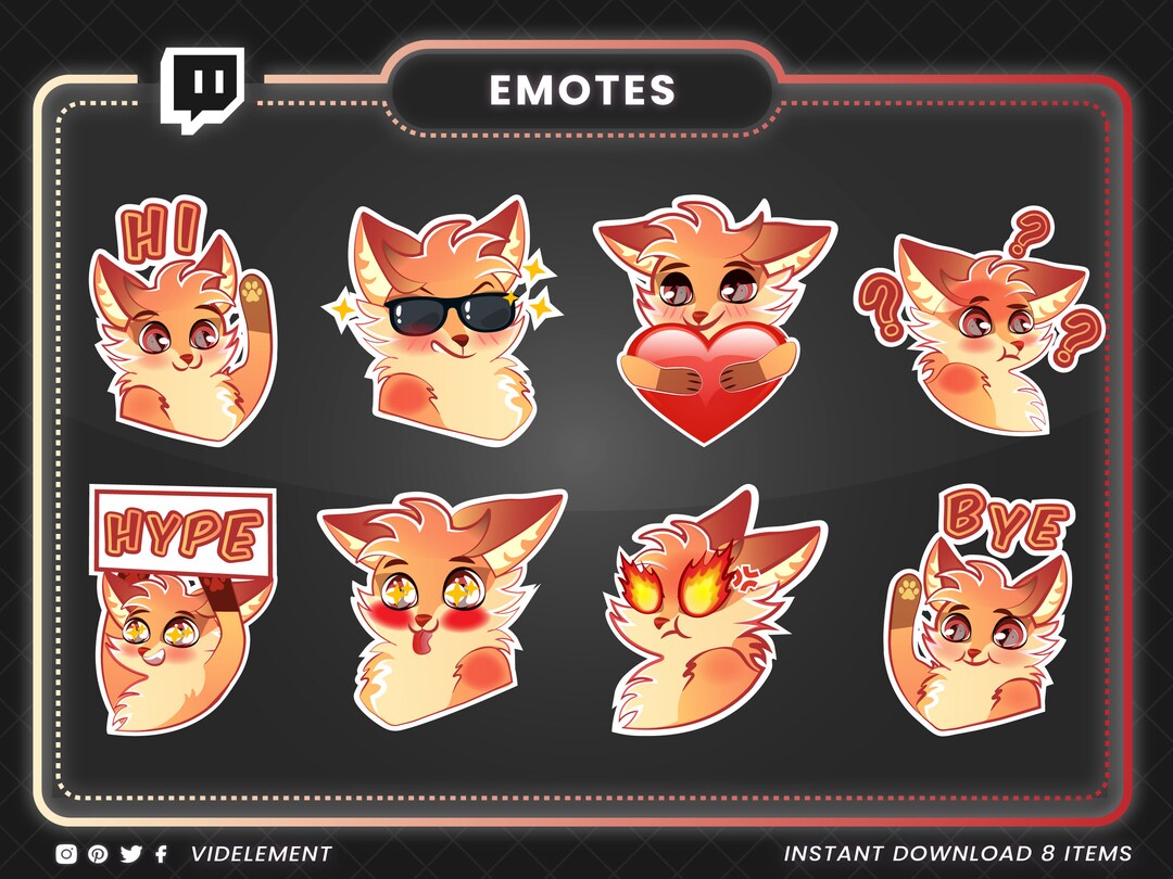 Fox Emote, Twitch Emote, Discord Emote, Fox Text Emote, Animal Emote ...