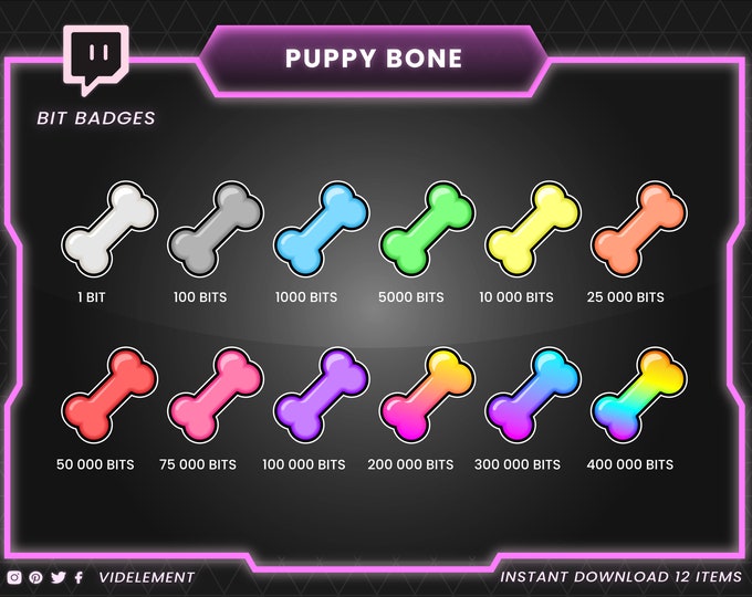 Twitch Doggos Sub Badge / Emote / Bit Badges / Kawaii Aesthetic ...