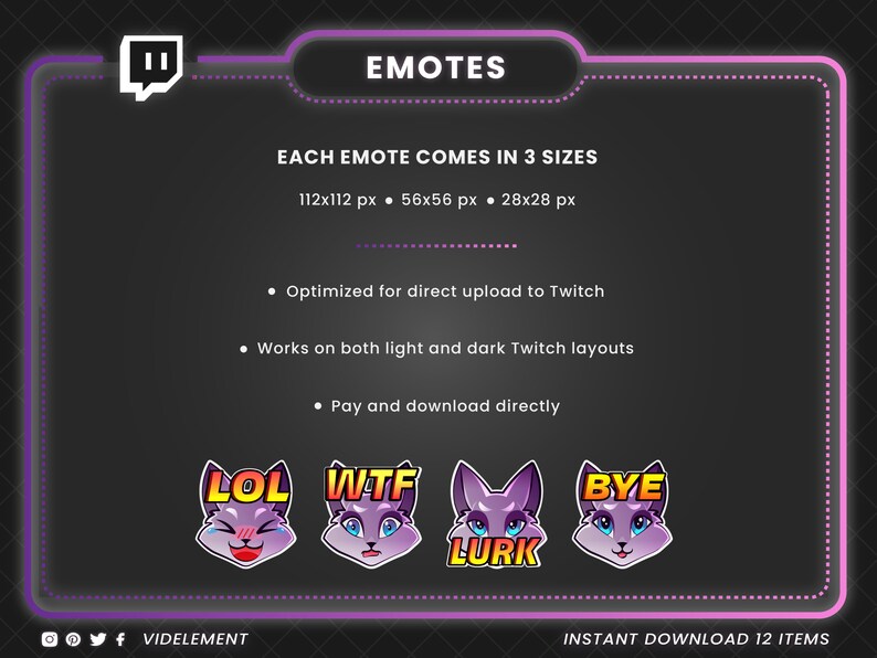 Twitch Emotes Text Emotes Twitch Sub Emotes Fox Emotes - Etsy