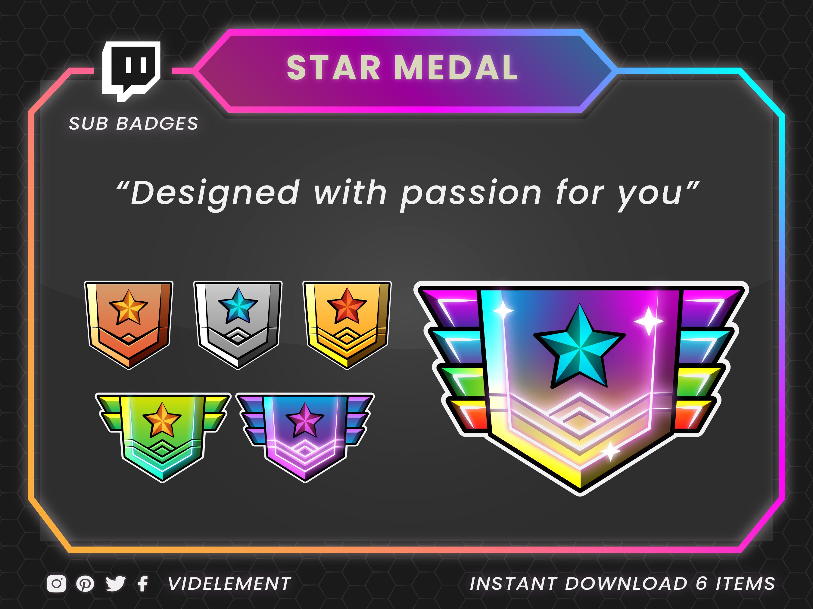 Twitch Sub Badge Twitch Badge Sub Badges Twitch Twitch Bit - Etsy