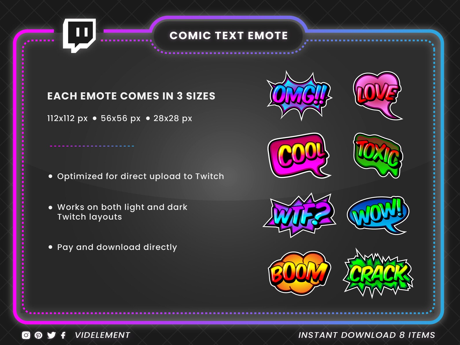 Twitch Emotes Text Emotes Twitch Text Emotes Discord | Etsy