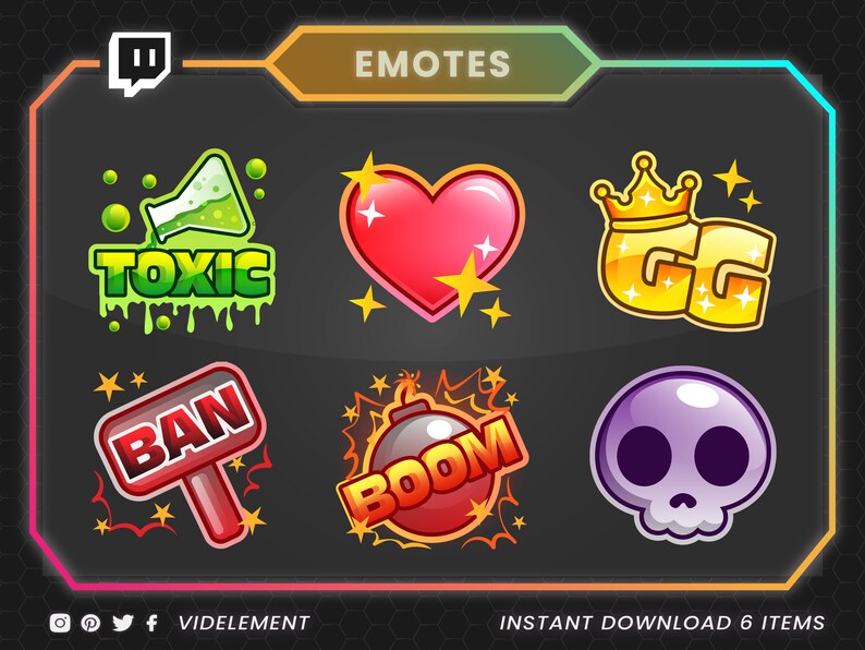 Twitch Emote Pack Twitch Text Emote Twitch GG Emote Twitch - Etsy