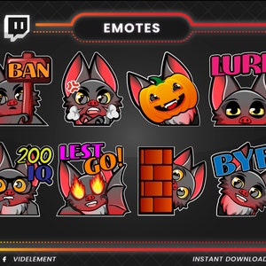 8 Bat Emotes Twitch Emote Bat Text Emote Animal Emote Ban | Etsy