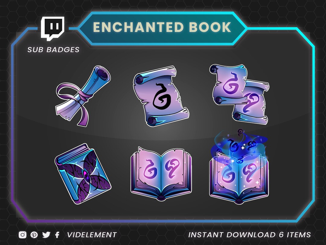 Magic Sub Badges, Book Sub Badges, Parchment Sub Badges, Twitch Bit ...