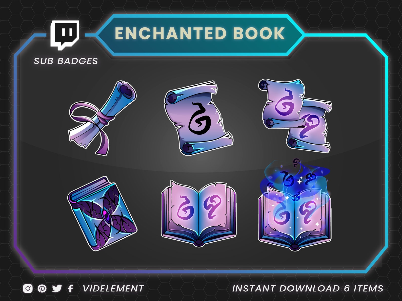 Magic Sub Badges Book Sub Badges Parchment Sub Badges - Etsy