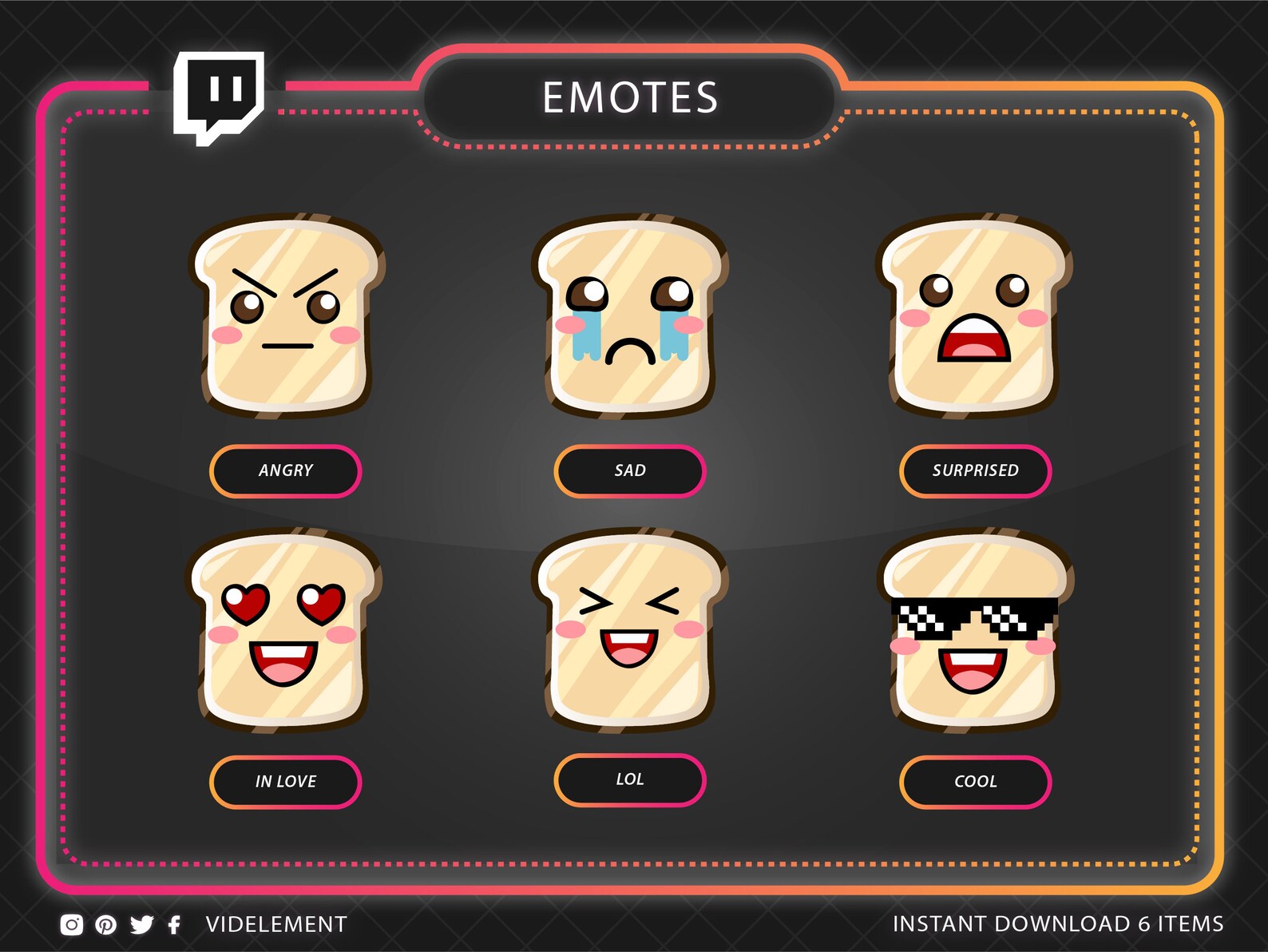 Bread Emotes | Emotes for Twitch | Twitch Emotes, Discord Emotes, Chibi ...