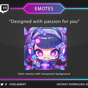 DJ Girl Twitch Emotes: Purple Dancing Emotes (20 Pack) - Etsy