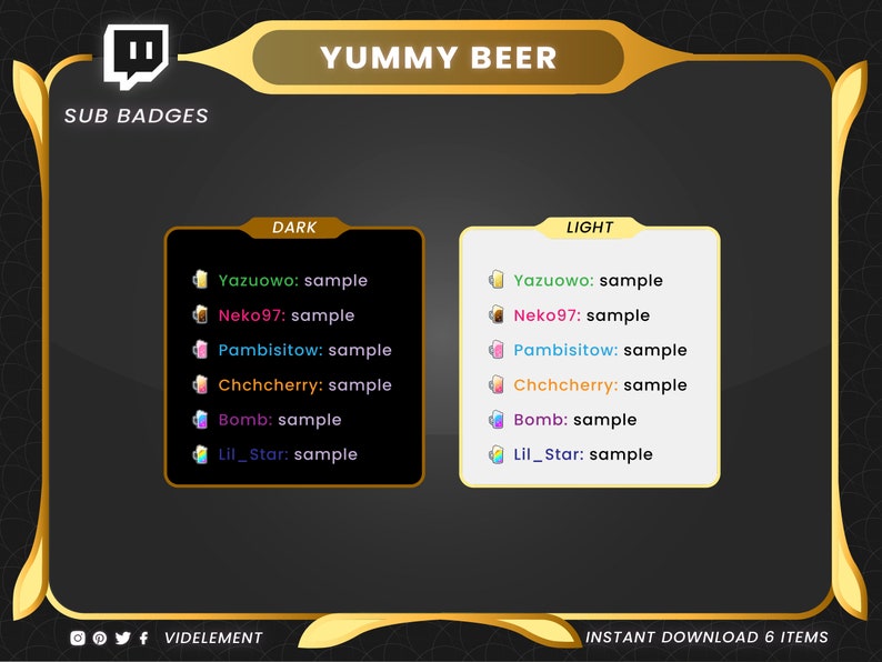 Beer Sub Badges Twitch Sub Badges Twitch Badges Twitch Sub | Etsy