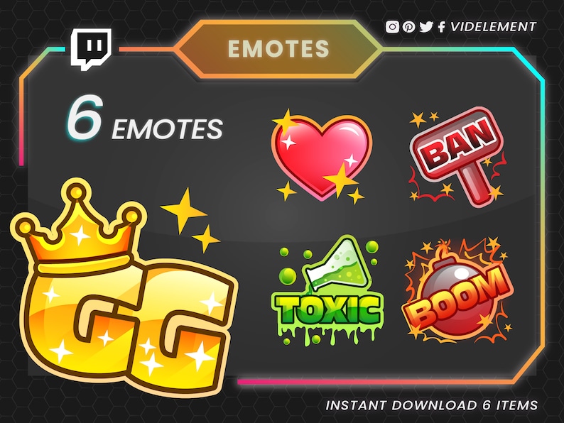 Twitch Emote Pack Twitch Text Emote Twitch GG Emote Twitch - Etsy