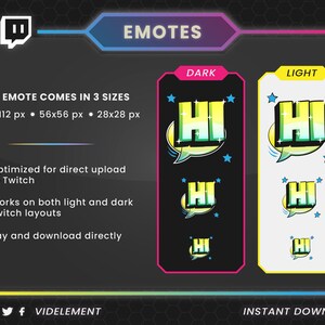 Hi Emote | Animated Emote, Twitch Emote, Discord Emote, Twitch Sub ...