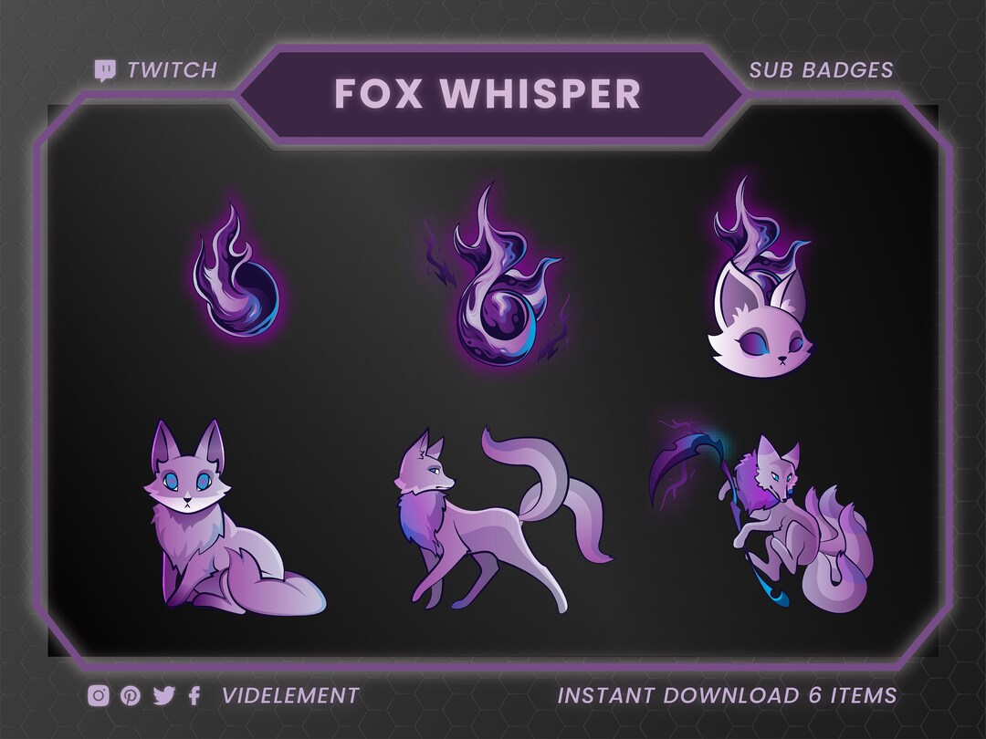 Fox Sub Badges and Emotes for Twitch, Twitch Badge, Twitch Sub Badges ...