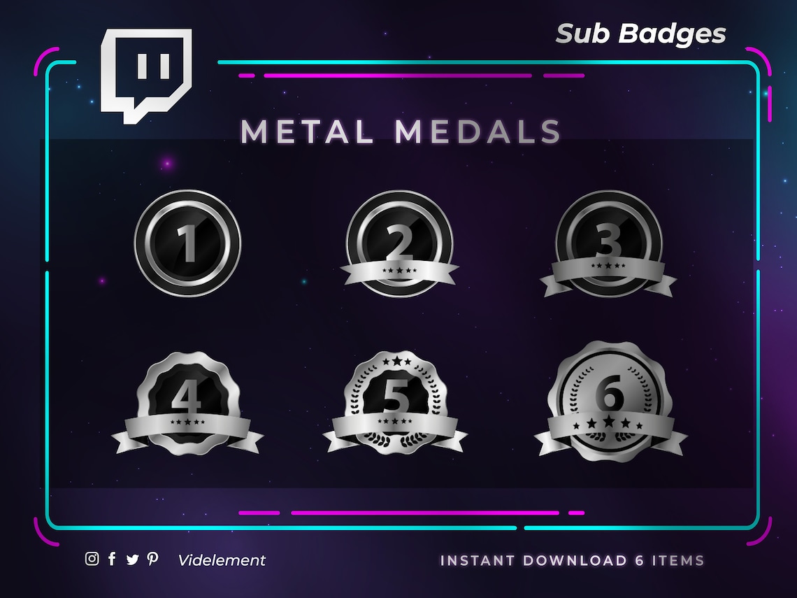 Twitch Sub Badge Twitch Badge Sub Badges Twitch Twitch Bit | Etsy
