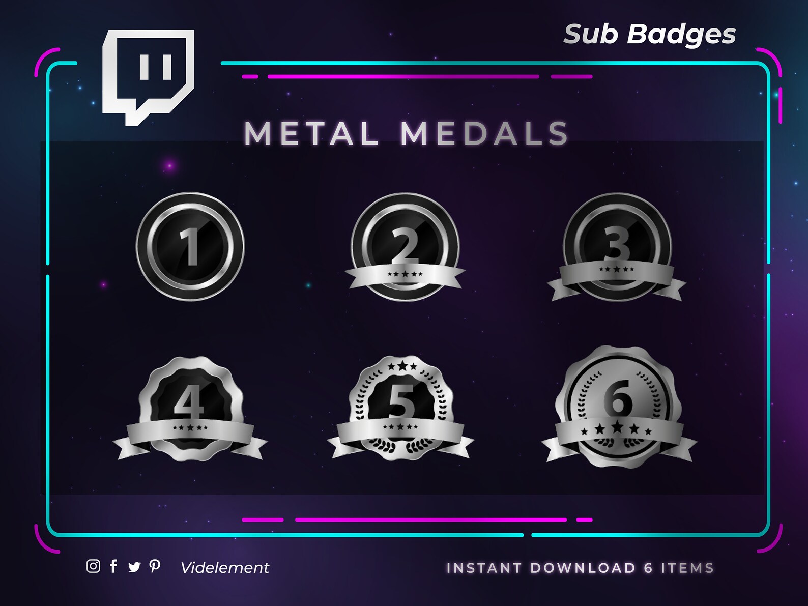 Twitch Sub Badge Twitch Badge Sub Badges Twitch Twitch Bit | Etsy