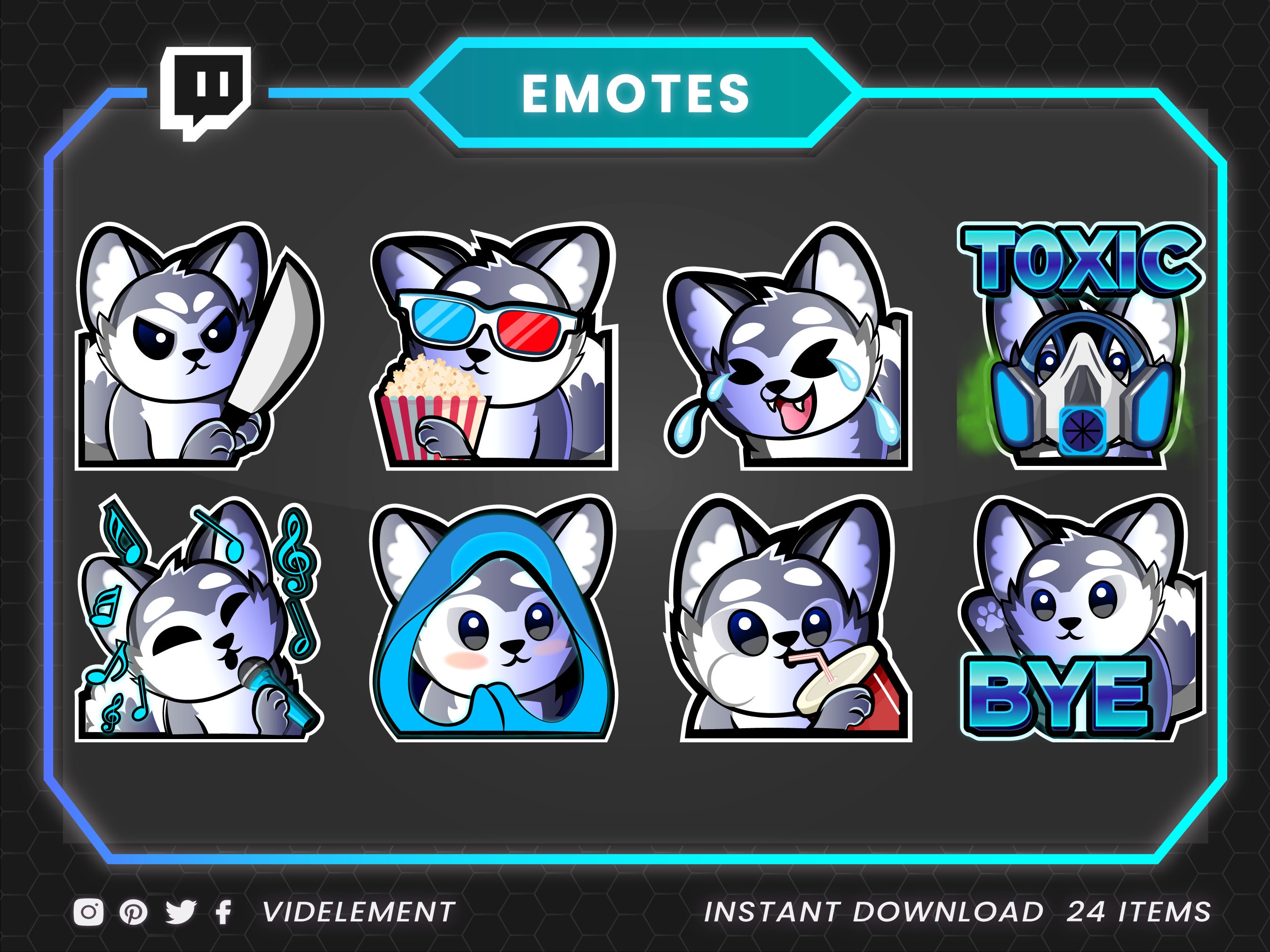 Wolf Emotes Twitch Emotes Twitch Sub Emotes Discord Emotes - Etsy Canada