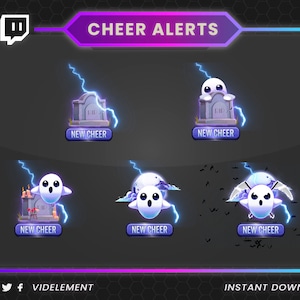 Ghost Stream Pack: Animated Twitch Overlay, Emotes, Panels - Etsy