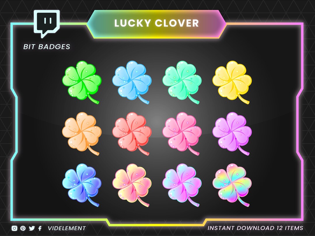 Twitch Bit Badges, Twitch Sub Badges, Clover Bit Badges, Medal Bit ...