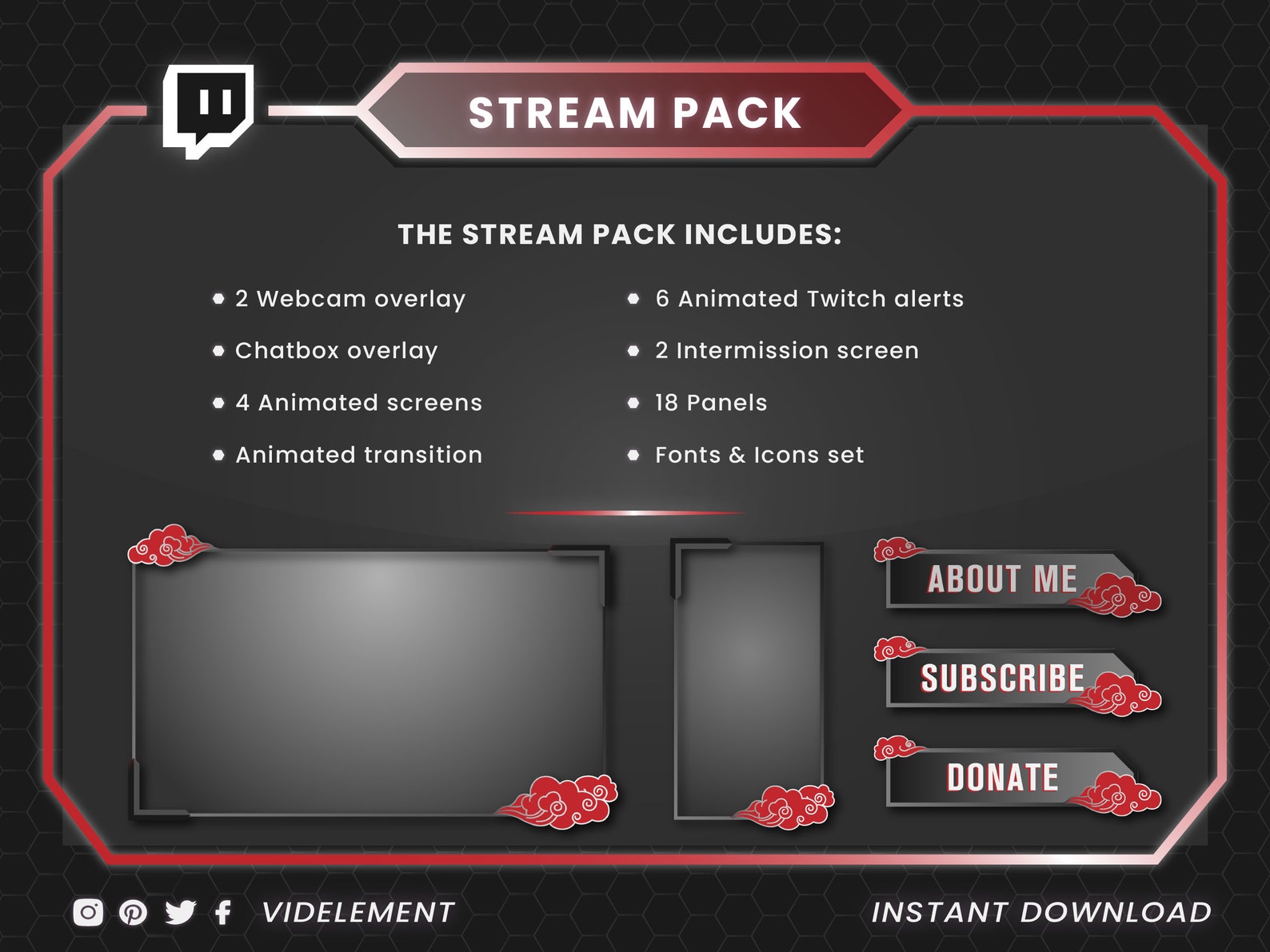 Stream Overlay, Stream Overlay Package, Twitch Stream Overlay, Stream ... Stream Overlay, Stream Overlay Package, Twitch Stream Overlay, Stream ...