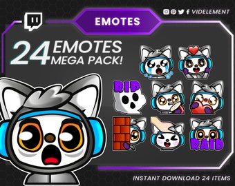 Twitch Emotes Blep Gray Wolf / Twitch Emotes Pack / Streamers - Etsy