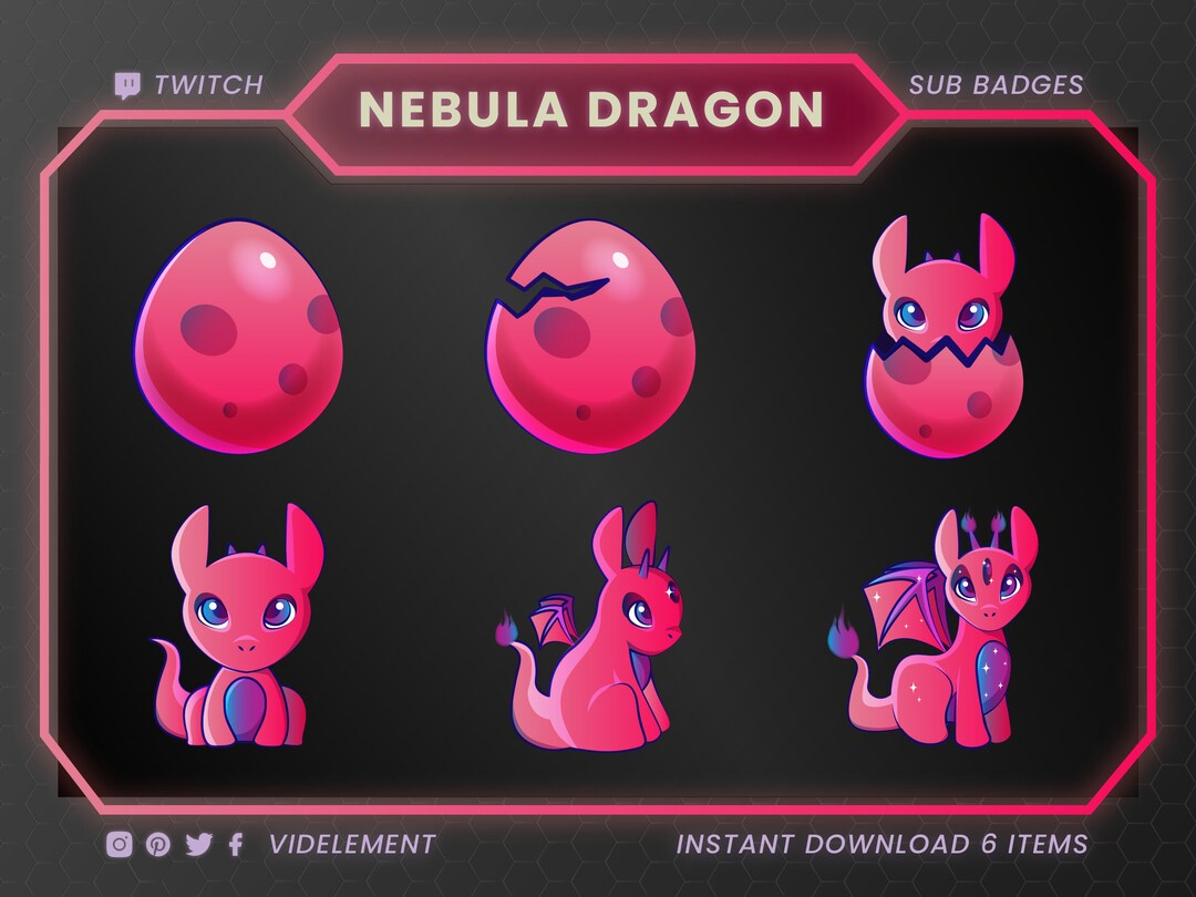 Dragon Sub Badges, Twitch Sub Badges, Twitch Badges, Twitch Sub Badge ...