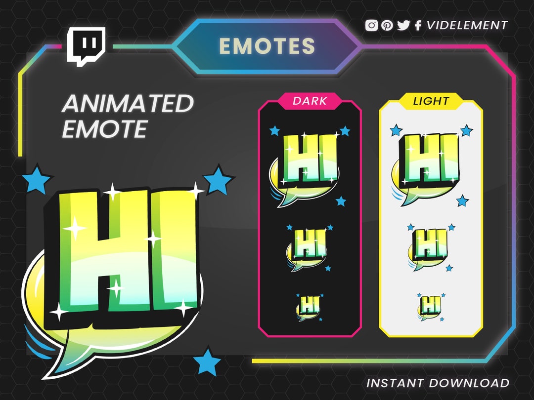 Hi Emote | Animated Emote, Twitch Emote, Discord Emote, Twitch Sub ...