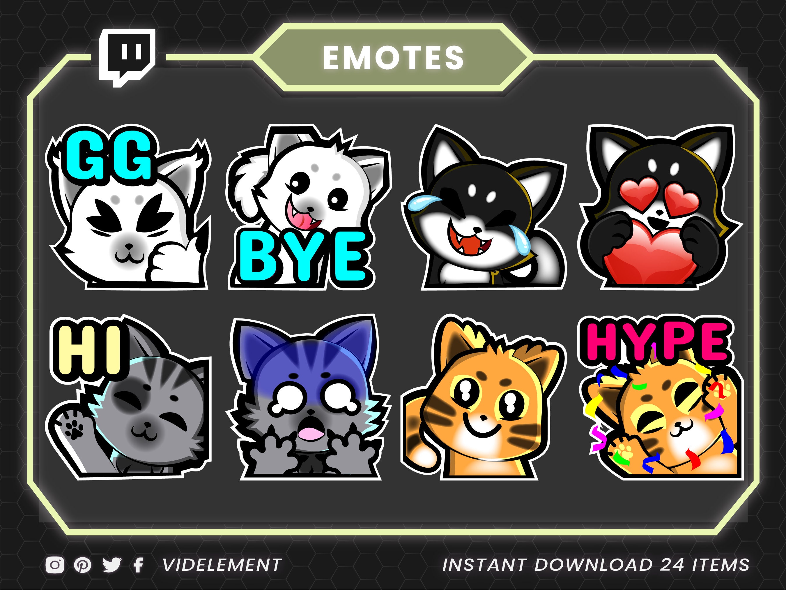 Cats Twitch Emotes Twitch Sub Emotes Discord Emotes Text - Etsy Canada