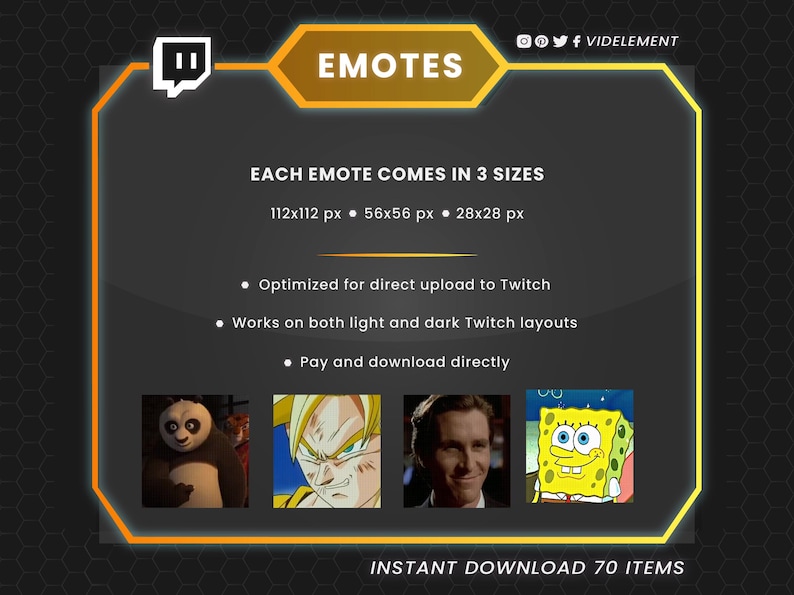 Animated Meme Emote 70 Pack for Twitch, Discord, Kick & Youtube, Meme ...