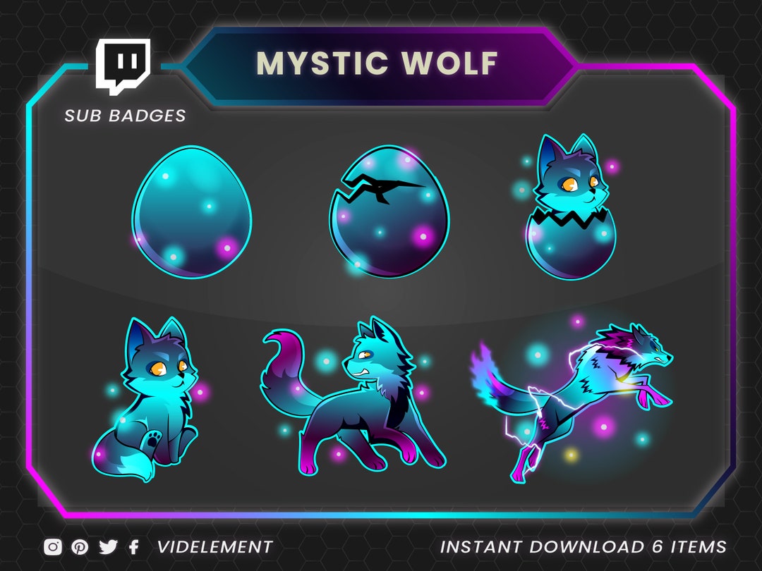 Wolf Sub Badges, Twitch Sub Badges, Twitch Badges, Twitch Sub Badge ...