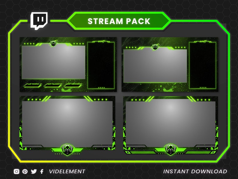 Stream Pack Animated Webcam Twitch Panels Twitch Mask - Etsy