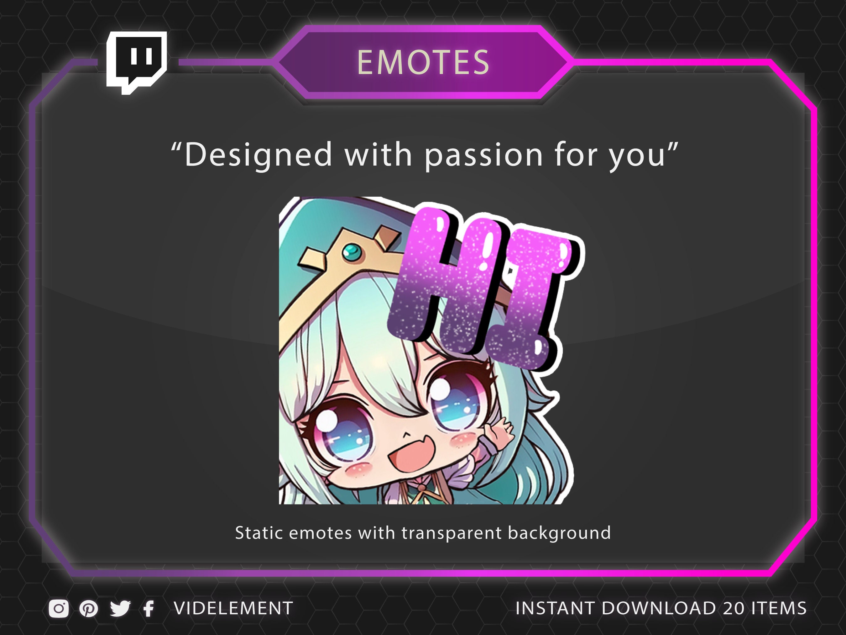 Twitch Emotes Discord Emotes Cute Emotes Girl Emotes Anime - Etsy UK