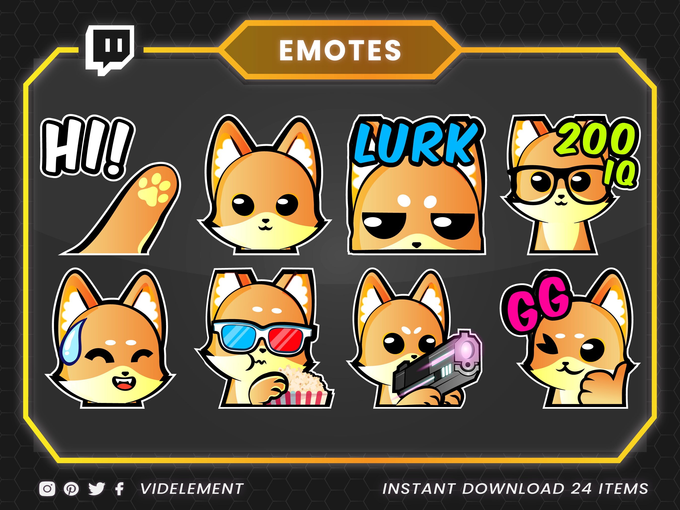 Twitch Emotes Cute Emotes Fox Emotes Anime Twitch Emotes - Etsy UK