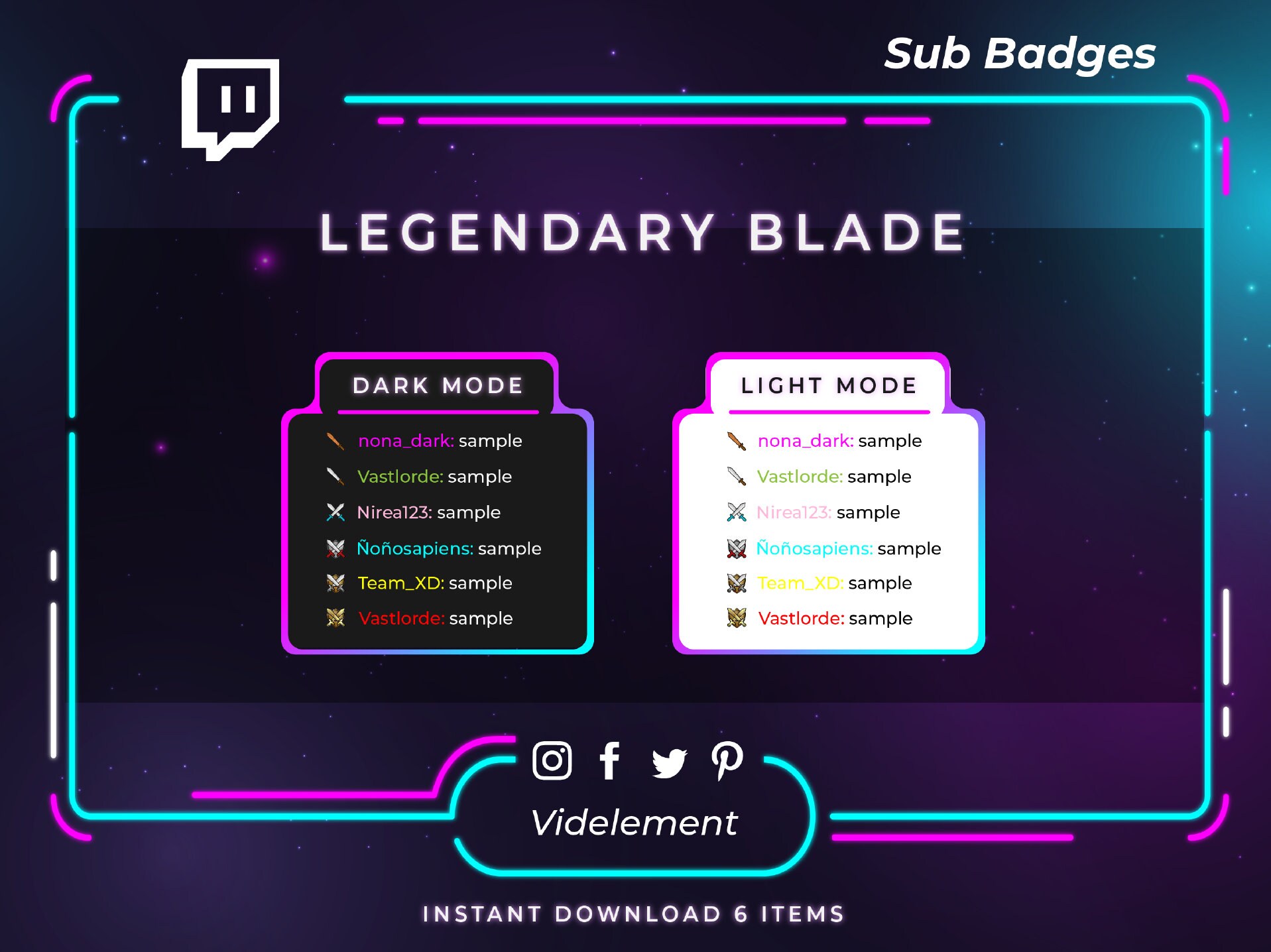 Blade Sub Badges Weapons Sub Badges Twitch Sub Badges | Etsy
