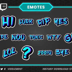Twitch Emote Pack Twitch Text Emotes, Twitch Hi Emote, Twitch GG Emote ...