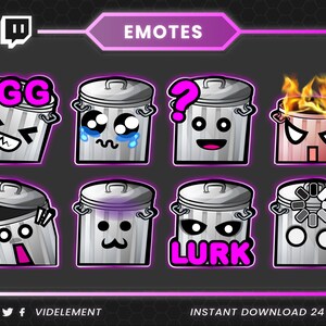 Trash Can Emotes, Trash Bin Emotes, Twitch Emotes, Twitch Sub Emote ...