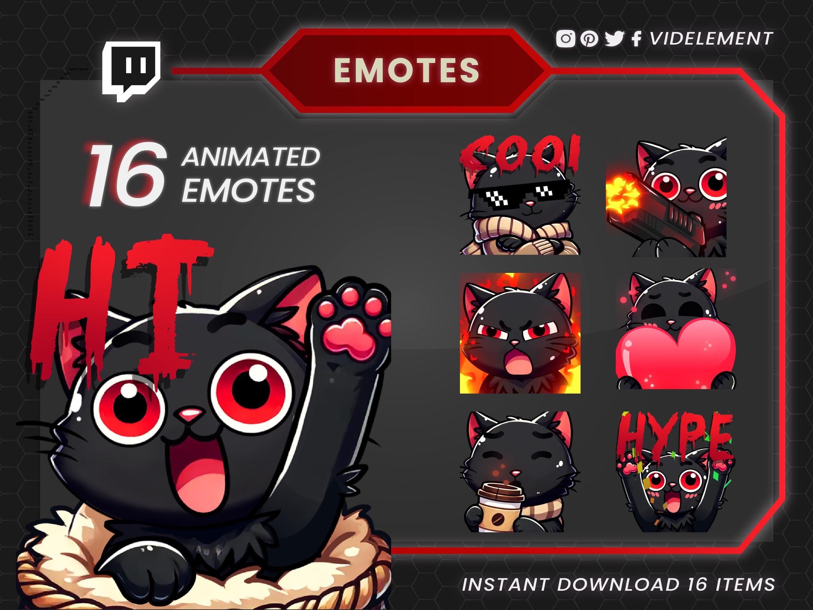 Emotes de Twitch, emotes de gato, emotes animados, emotes de Twitch ...