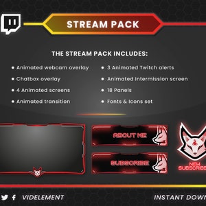 Fox Stream Pack: Animated Twitch Overlay, Alerts, Panels (digital ...