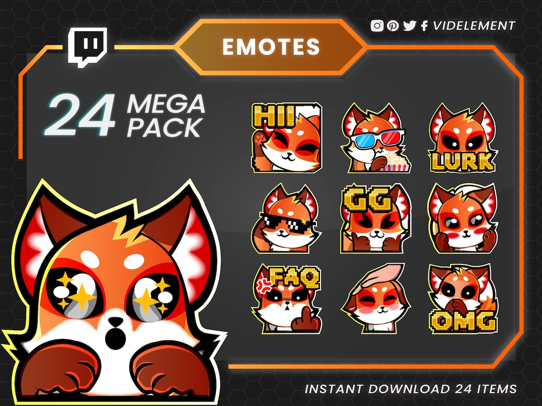Fox Emotes, Twitch Emotes, Fox Text Emote, Fox Twitch Emotes, Twitch ...