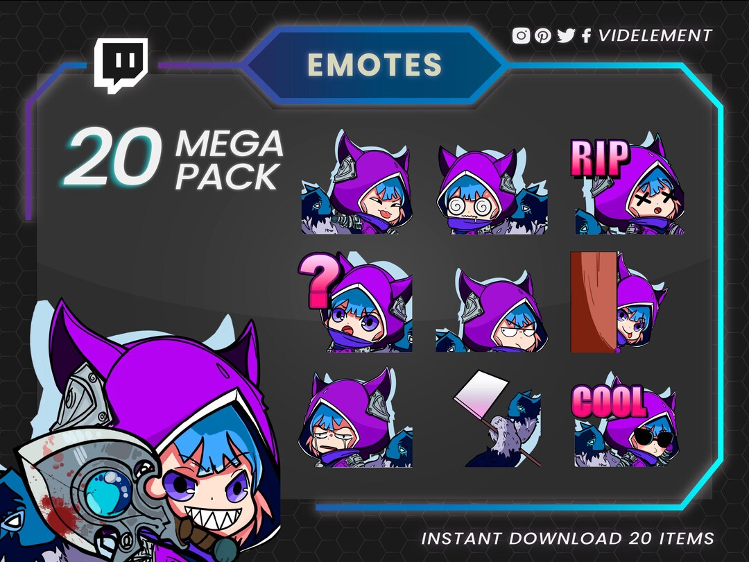 Purple Fox Emotes, Twitch Emotes, Twitch Sub Emotes, Discord Emotes ...