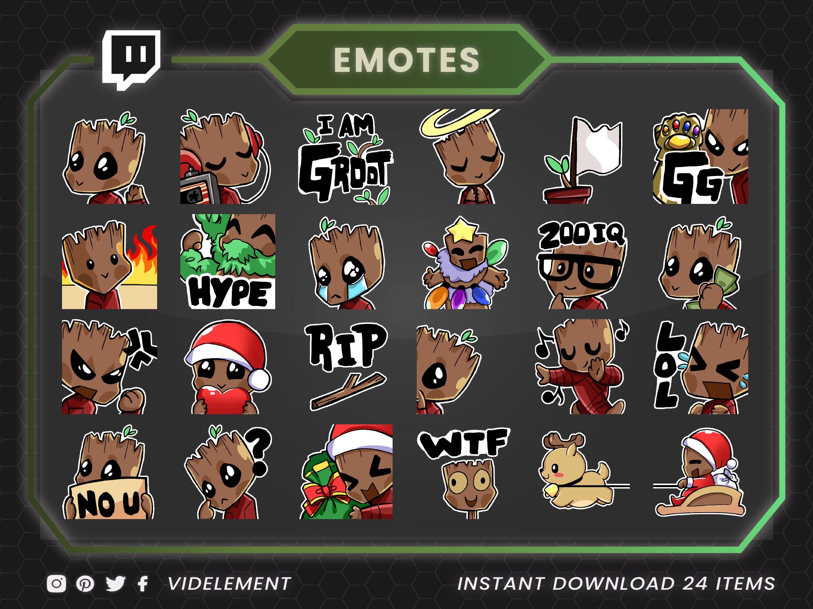 Groot Emotes Twitch Emotes Twitch Sub Emotes Discord - Etsy Australia