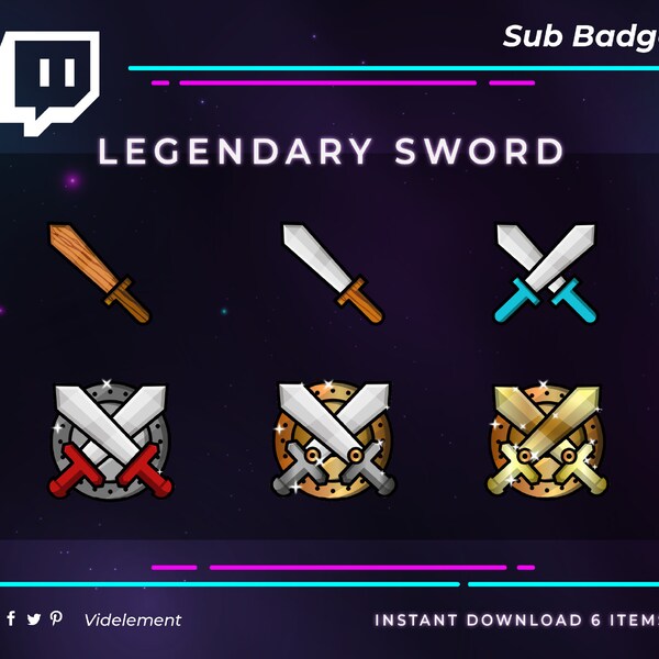 Sword Sub Badges Emotes - Etsy