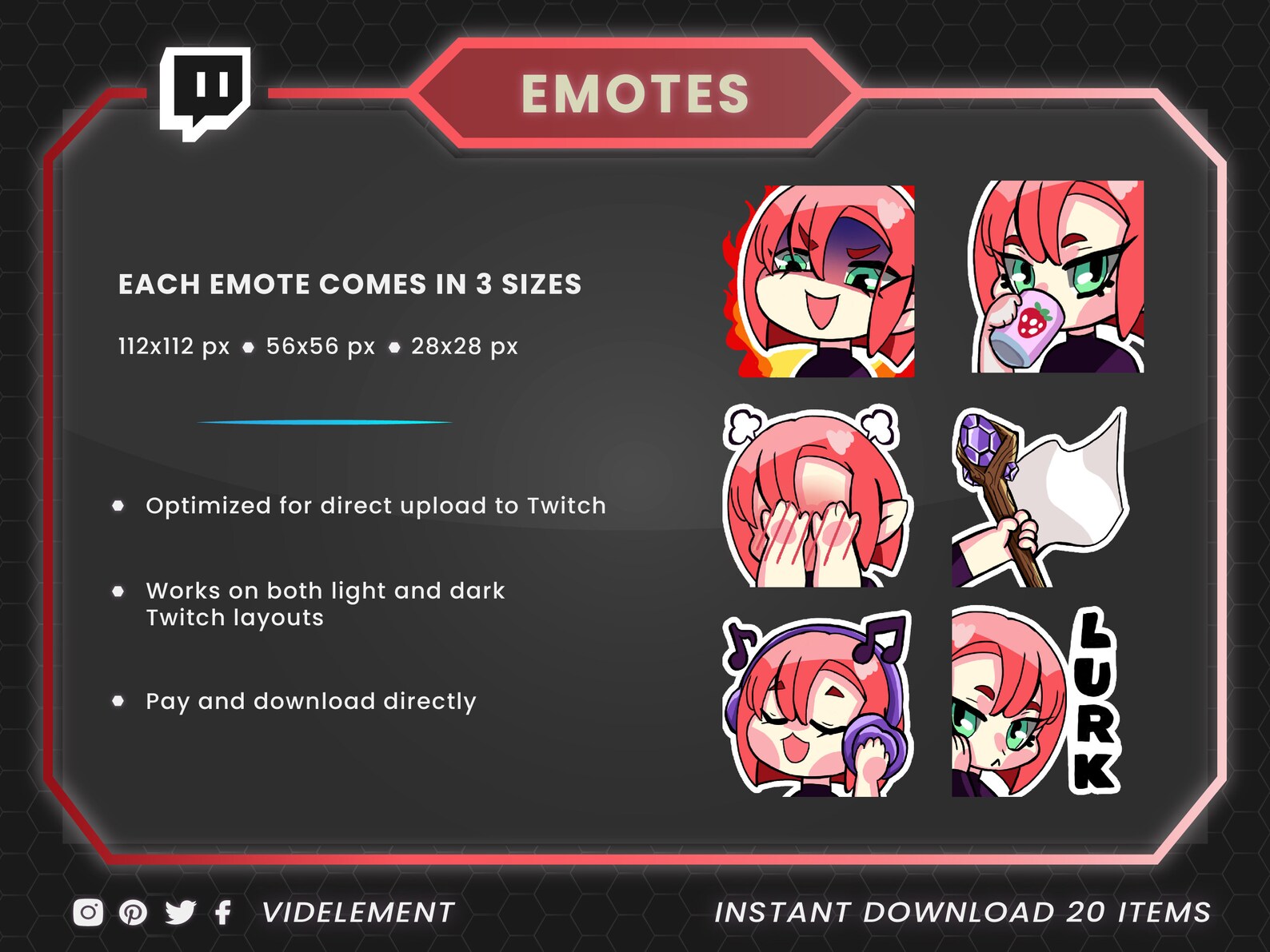 Anime Emotes, Manga Emote, Twitch Cute Emotes, Discord Emotes, Text ...