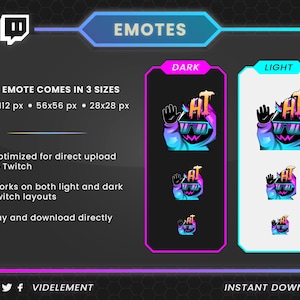 Hi Emote Animated Emote, Twitch Emote, Discord Emote, Twitch Sub Emote ...