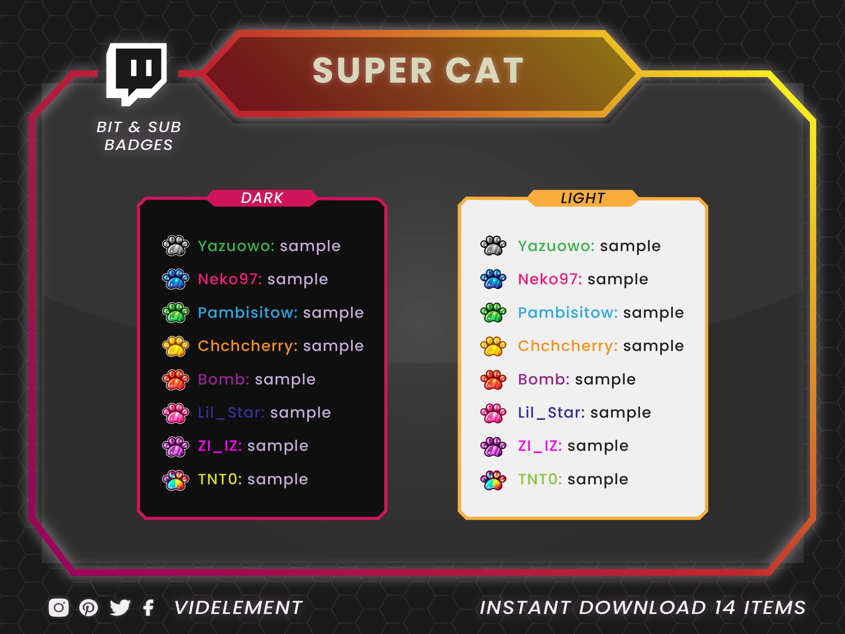 Cat Sub Badges Cat Paw Badges Twitch Sub Badges Twitch - Etsy