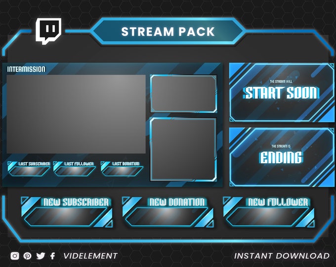 Animated Graffiti Stream Overlay Package for Twitch, Youtube, KICK ...