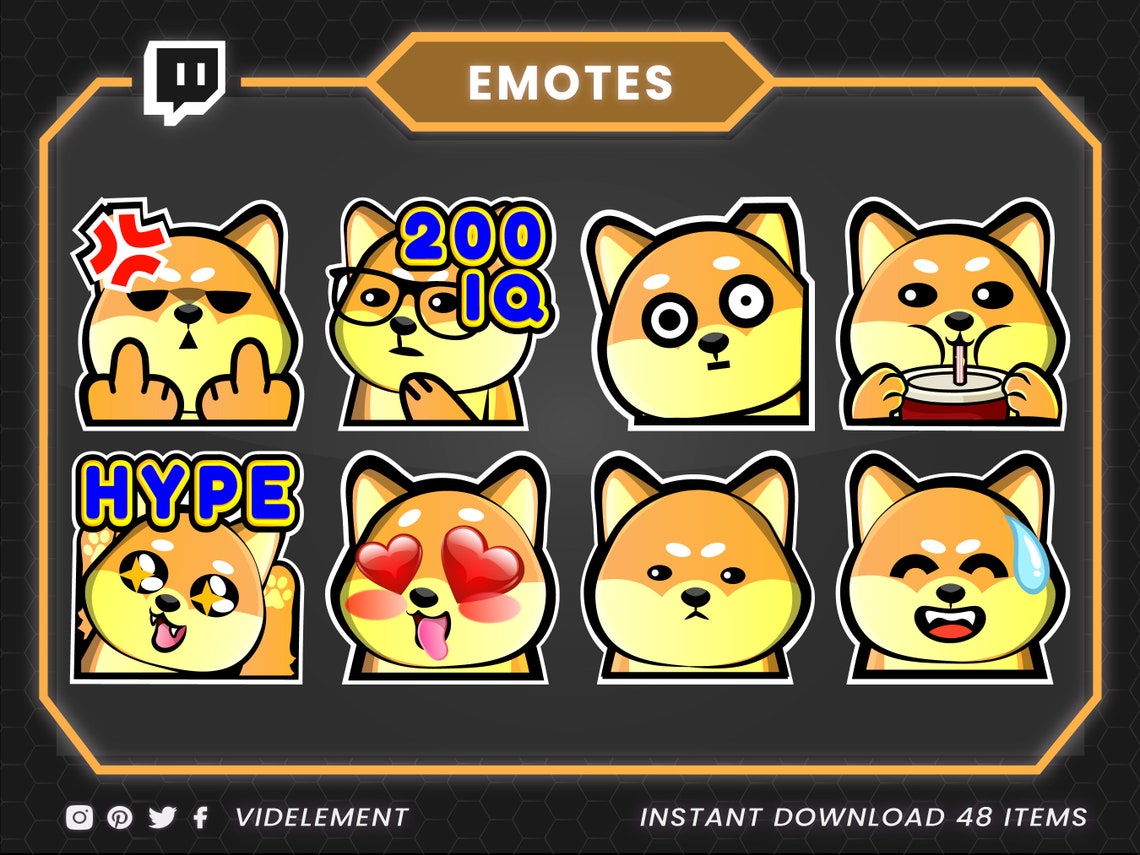 48 Twitch Emotes Twitch Sub Emotes Discord Emote Text - Etsy