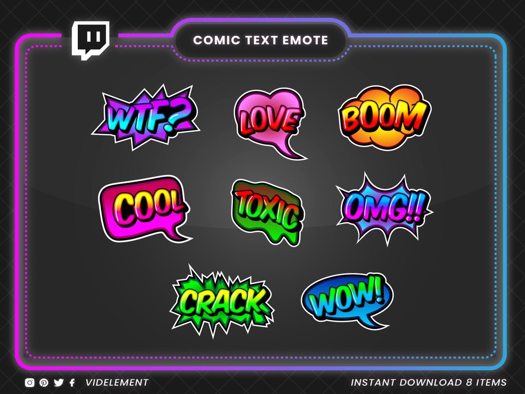 Twitch Emotes | Text Emotes, Twitch Text Emotes, Discord Emotes, Comic ...
