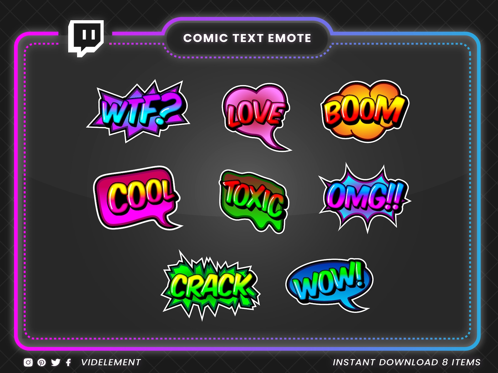 Twitch Emotes Text Emotes Twitch Text Emotes Discord | Etsy