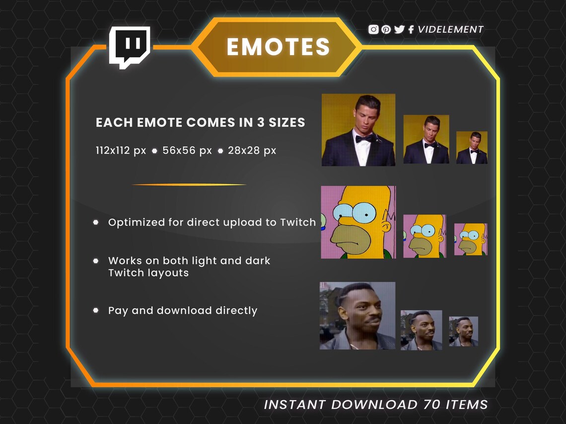 Animated Meme Emote 70 Pack for Twitch, Discord, Kick & Youtube, Meme ...