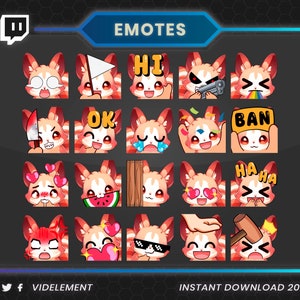 20 Kawaii Twitch Sub Emotes - Charming Chibi Squirrel Emotes for ...